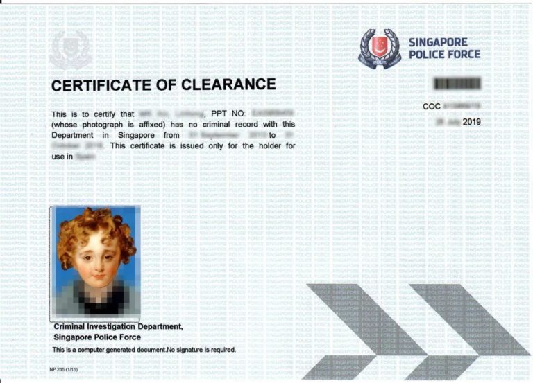 How to request Singapore certificate of clearance (COC)? – Aofan Consulting
